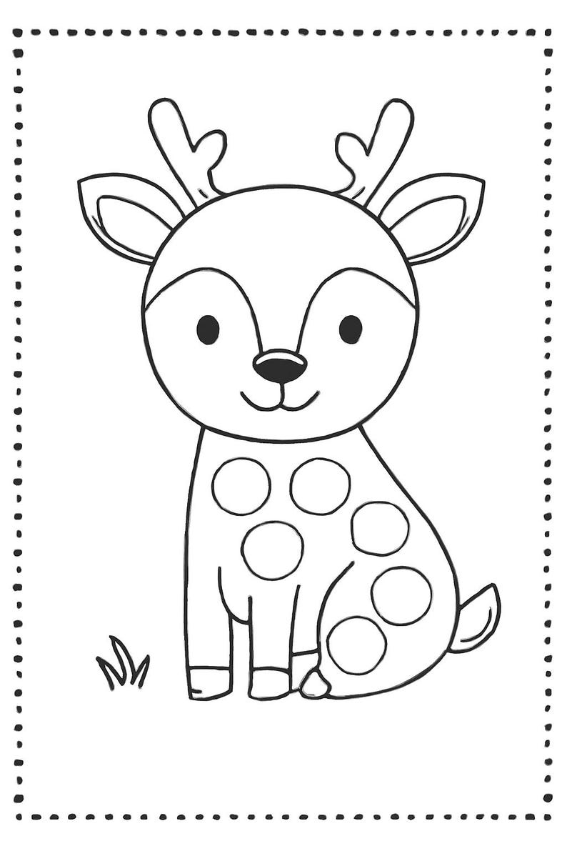 Forest Animals Dot Marker Coloring Pages | 24 Pages Printable Workbook ...