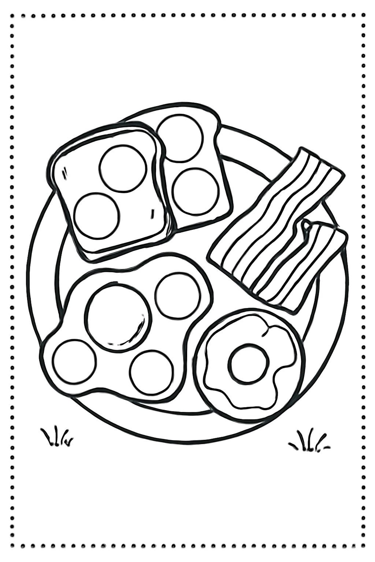 Breakfast Foods Dot Marker Coloring Pages | 24 Printable Dot Art Sheets ...