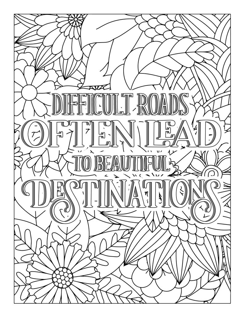 Adult Coloring Book With 20 Motivational Quotes | Relax and Get ...