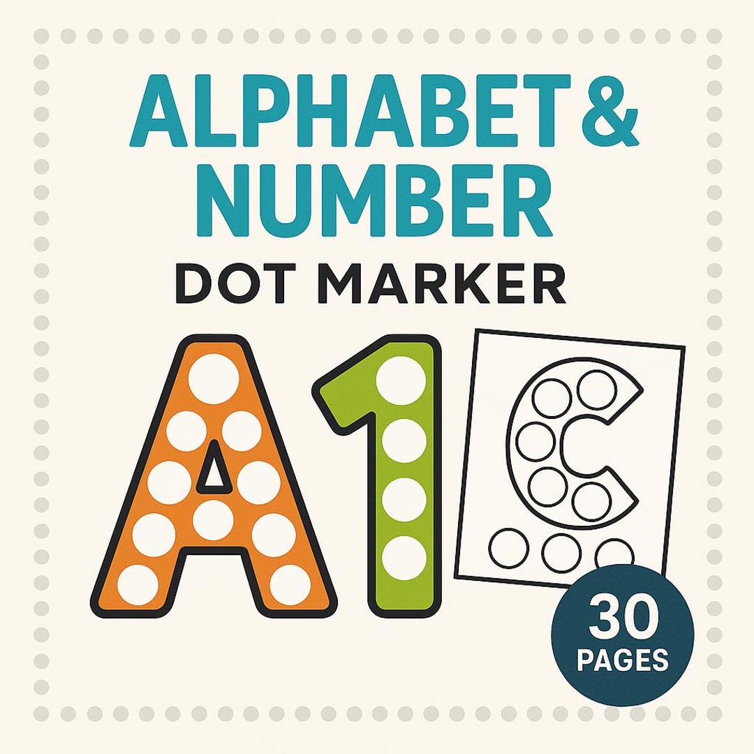 Alphabet & Number Dot Marker Workbook | 36+ Dot Art Pages | ABC and 123 ...