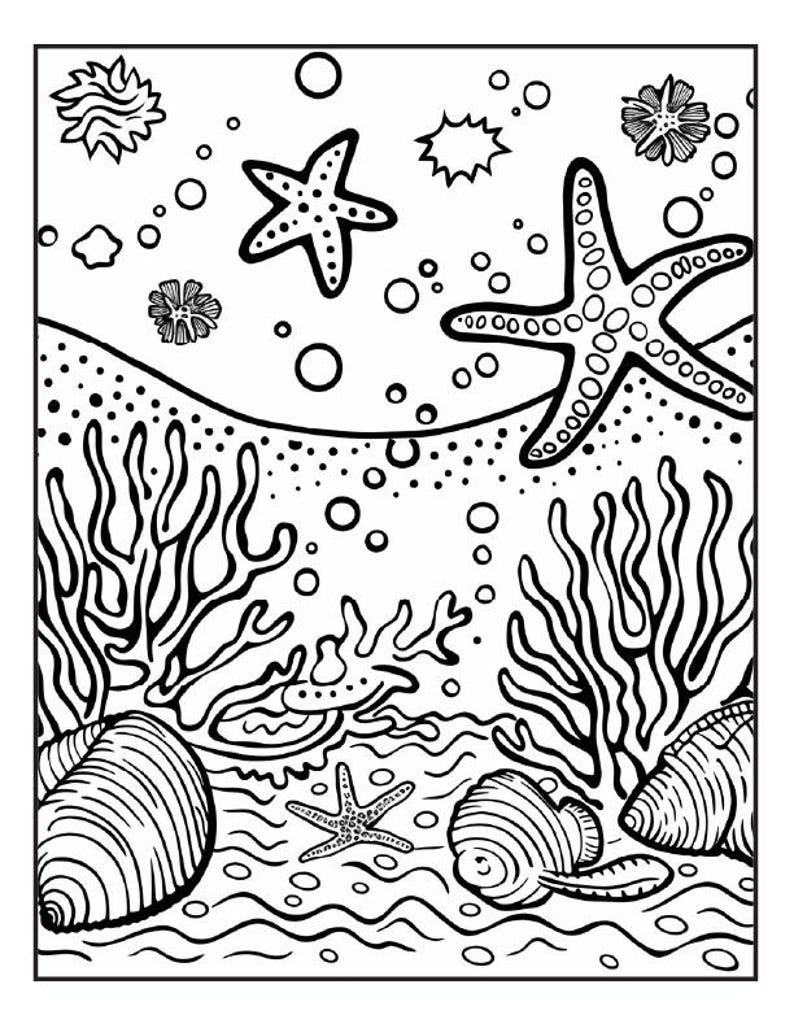 100 Starfish Coloring Pages PDF, Printable Ocean-themed Art for Kids ...