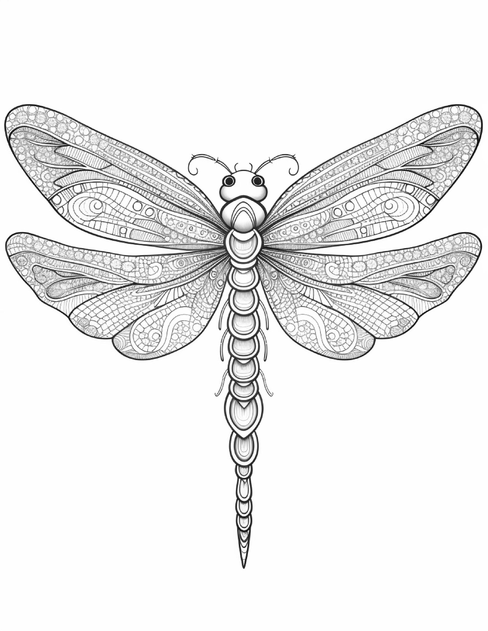 100 Dragonfly Coloring Pages – Intricate Adult Coloring Book PDF ...