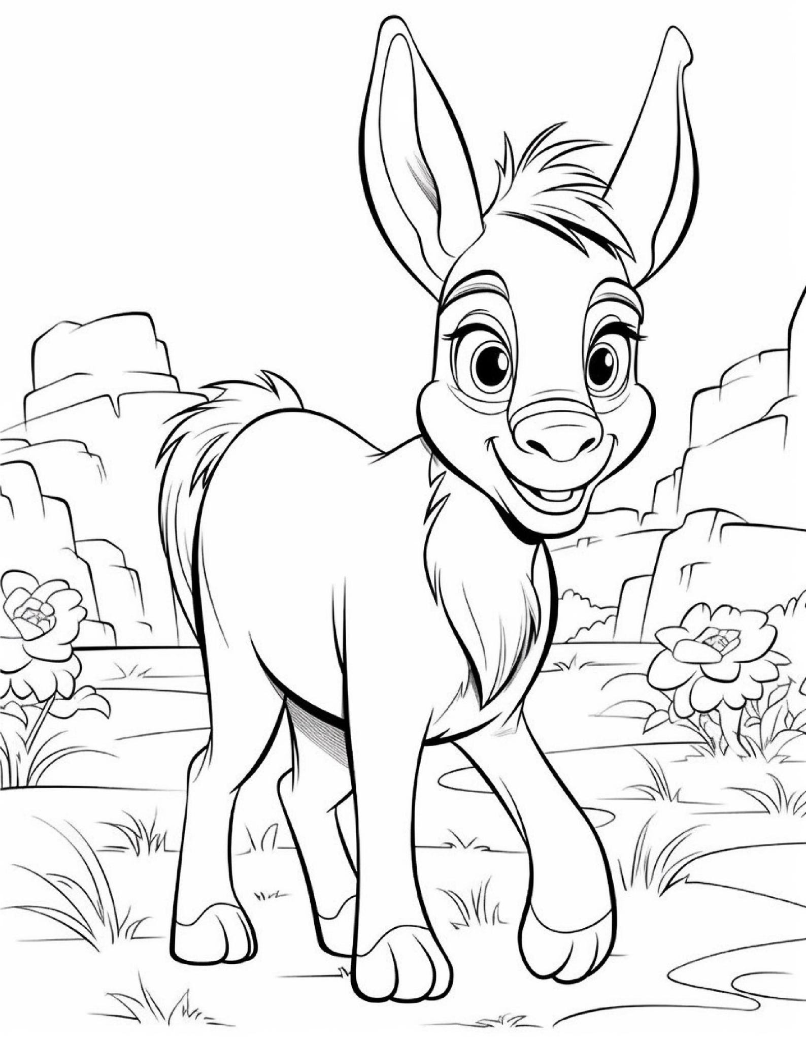 90 Donkey Coloring Pages in PDF Format for Kids – Fun, Creative, and ...