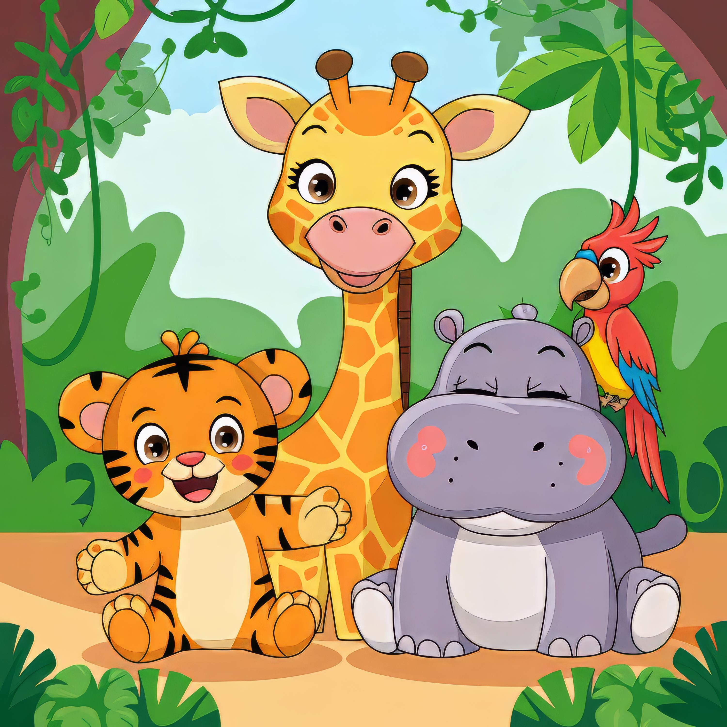 113 Jungle Animal Coloring Pages - Printable PDF for Kids and Adults ...