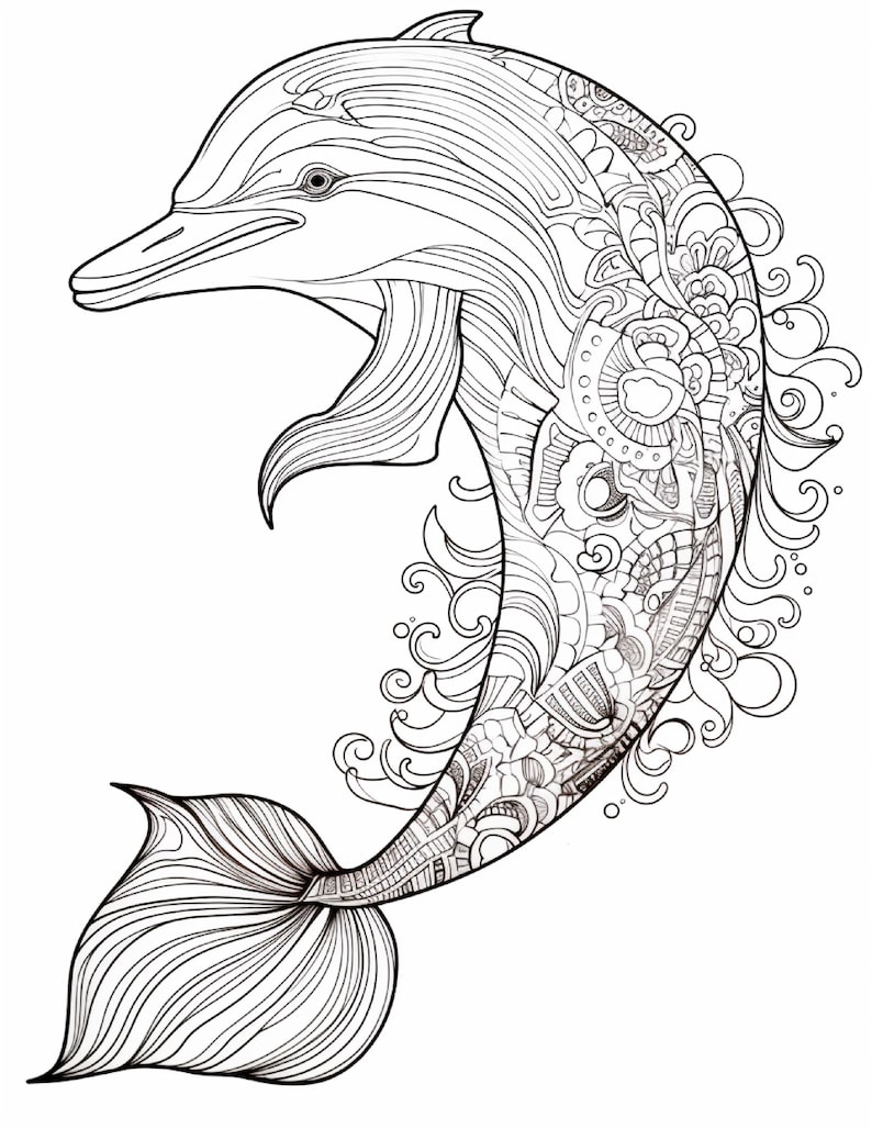 100 Dolphin Mandala Coloring Pages PDF, Beautiful and Relaxing Designs ...