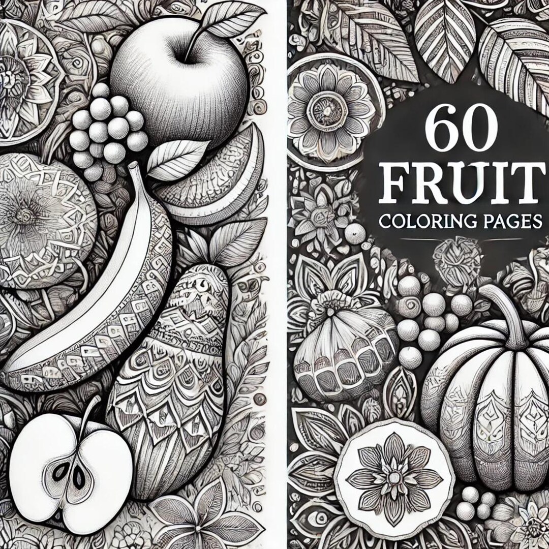 60 Fruit Coloring Pages PDF, Fun and Healthy Designs for Kids and ...