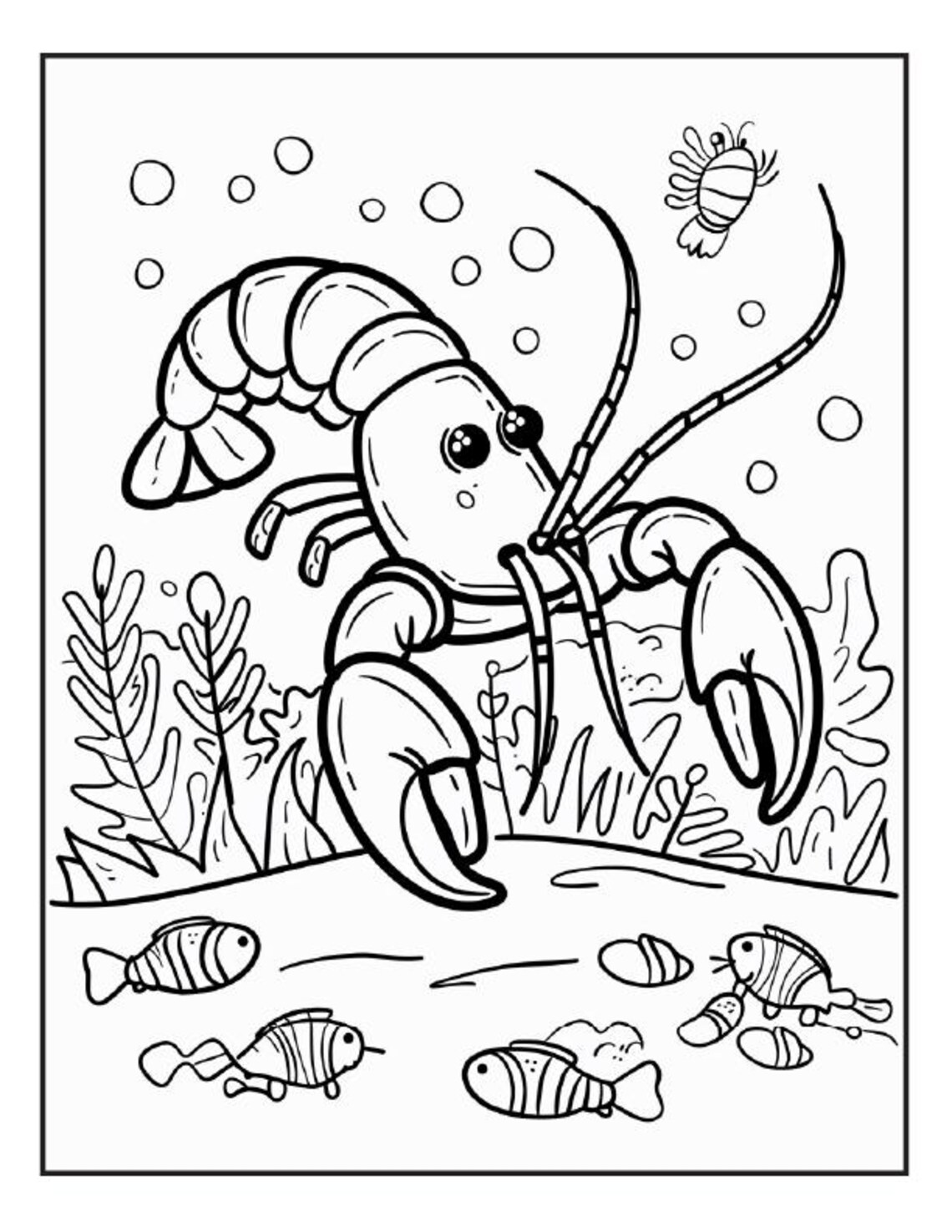 100 Lobster Coloring Pages PDF – Detailed Lobster Line Art for Kids ...