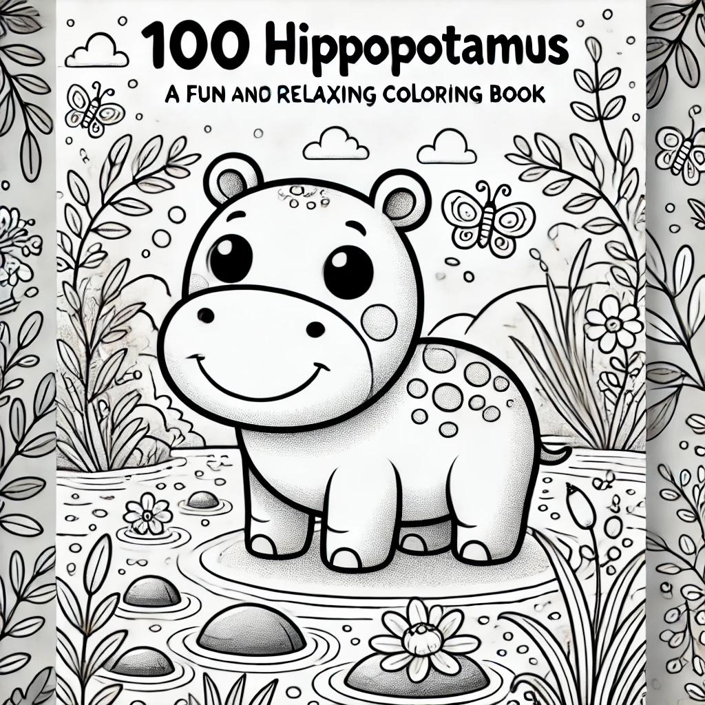 100 Hippopotamus Coloring Pages in PDF Format for Kids – Fun and Cute ...