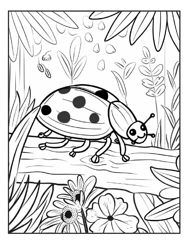 100 Ladybug Coloring Pages | Cute Insect Coloring Book for Kids | Easy ...