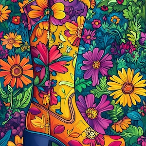 60 Flower Boot Coloring Pages – Unique Floral Boot Illustrations for ...