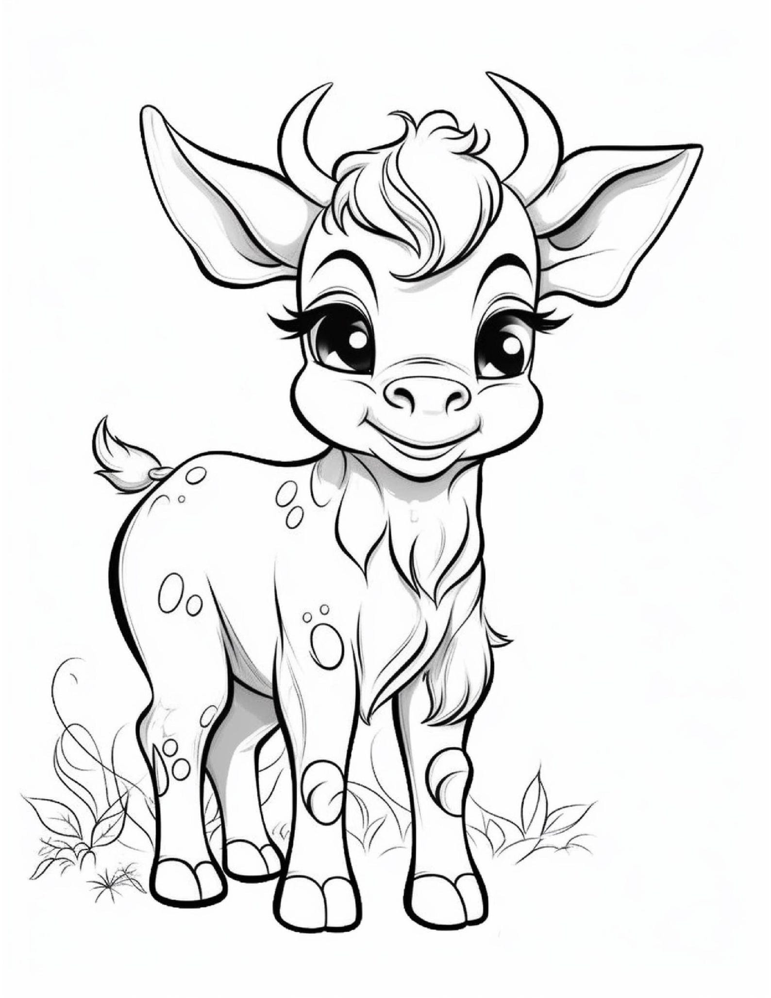 100 Cow Coloring Pages in PDF Format for Kids – Fun, Creative, and ...