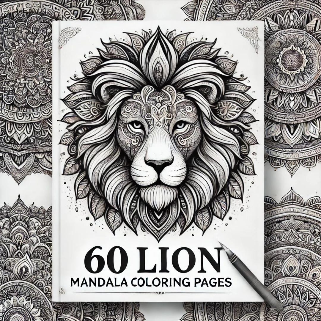 60 Lion Mandala Coloring Pages PDF, Intricate and Relaxing Designs for ...