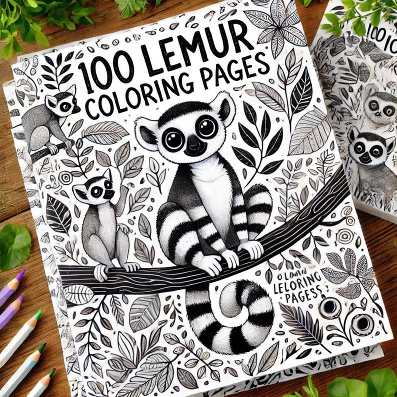 100 Lemur Coloring Pages PDF, Printable Lemur Coloring Book for Kids ...
