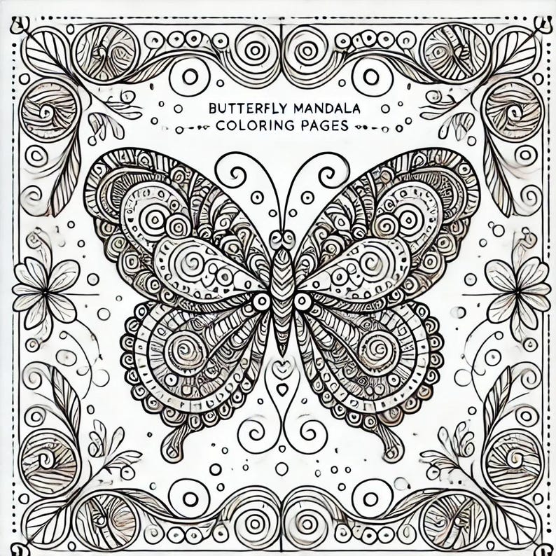 185 Butterfly Mandala Coloring Pages PDF – Intricate Butterfly Mandalas ...