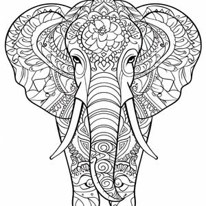 80 Elephant Mandala Coloring Pages PDF, Intricate and Relaxing Designs ...
