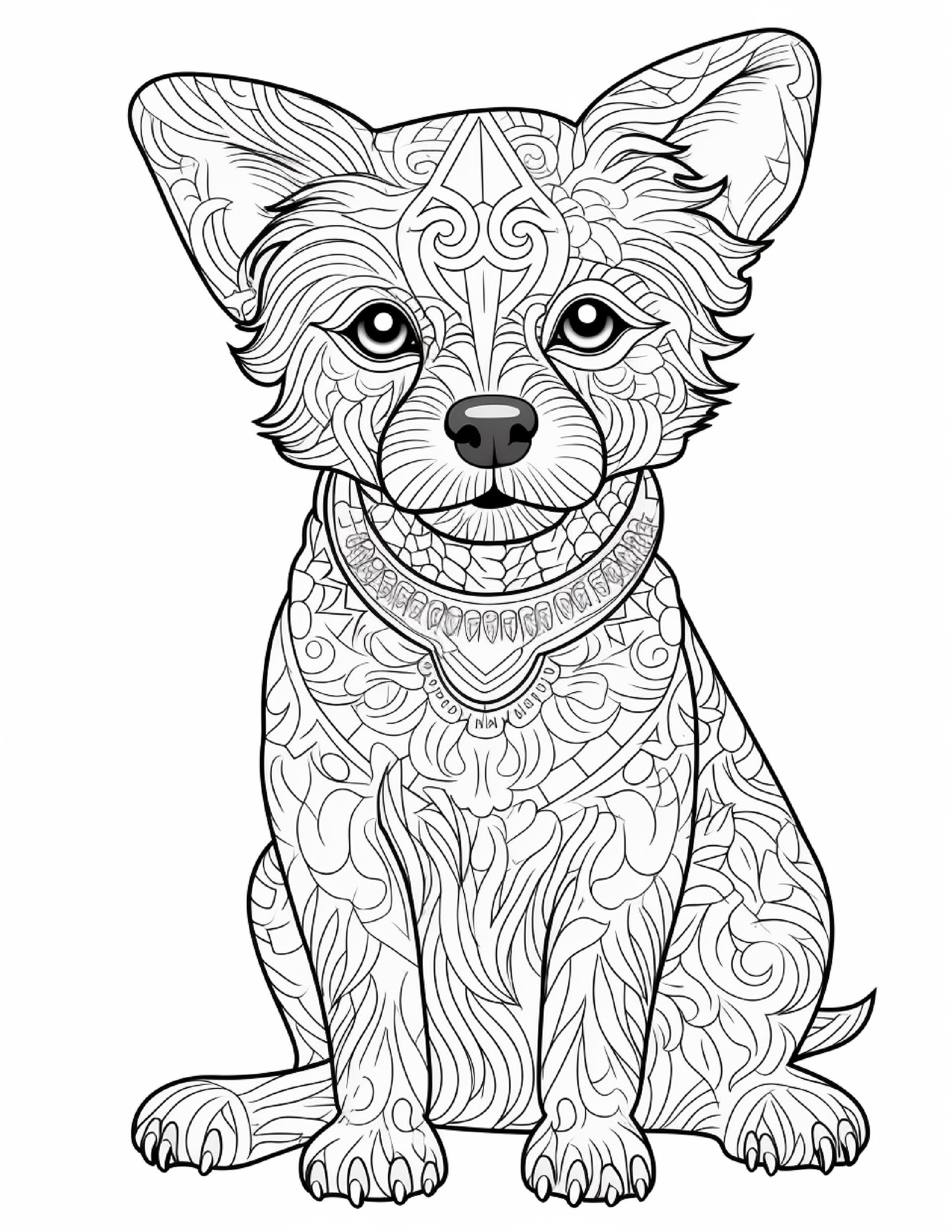 30 Dog Mandala Coloring Pages - Relaxing Printable Designs for Adults ...