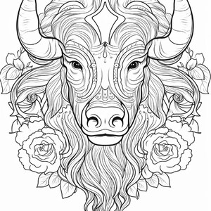 120 Bull Mandala Coloring Pages, Intricate Designs for Relaxation ...