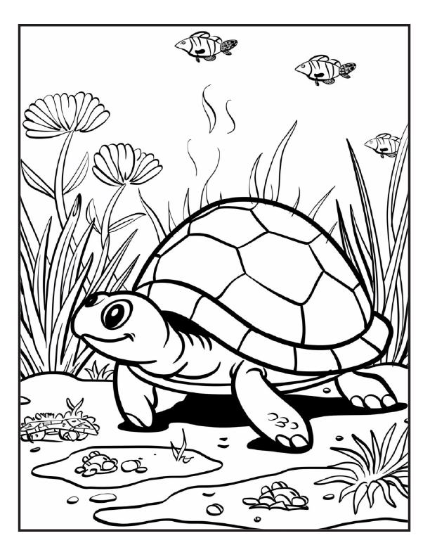 100 Turtle Coloring Pages, Fun and Engaging Art Prints for Kids and ...