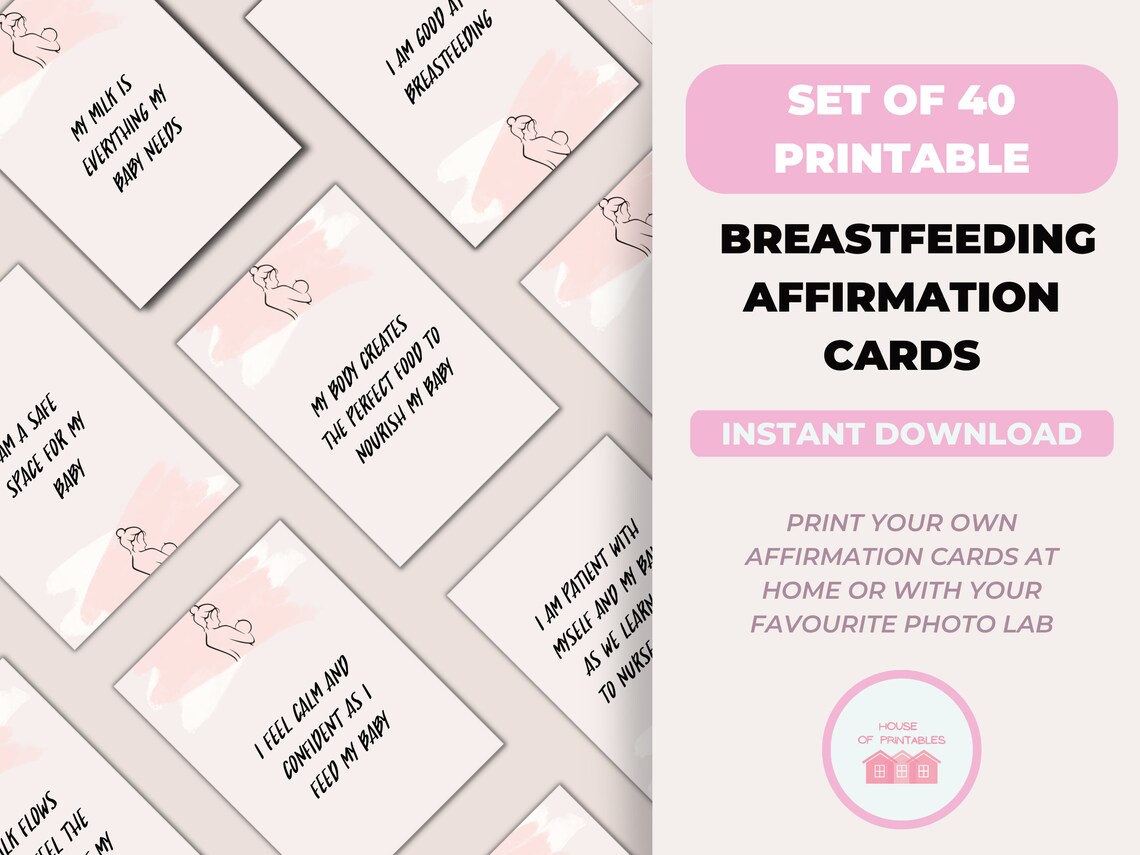 Breastfeeding Affirmation Cards | Digital Download | Positive ...