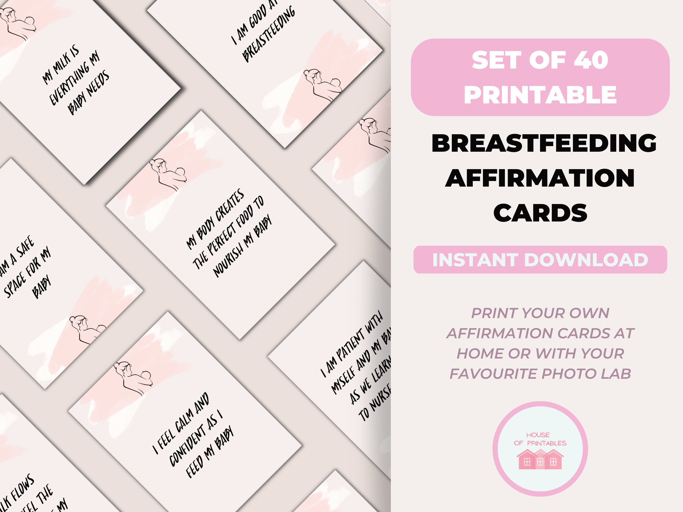 Breastfeeding Affirmation Cards | Digital Download | Positive ...