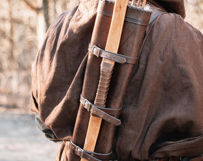 Viking Early Medieval Leather Quiver for Arrows, Traditional Archery ...