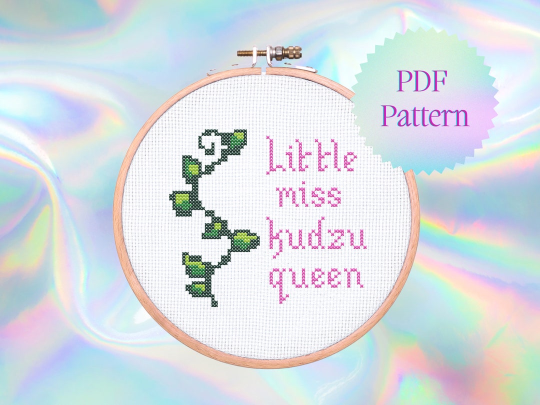 Kudzu Queen Cross Stitch Pattern Instant Download Modern Cross Stitch Southern Cross Stitch - Etsy