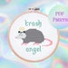 Trash Angel Cross Stitch Pattern | Instant Download | Cute Possum Cross ...
