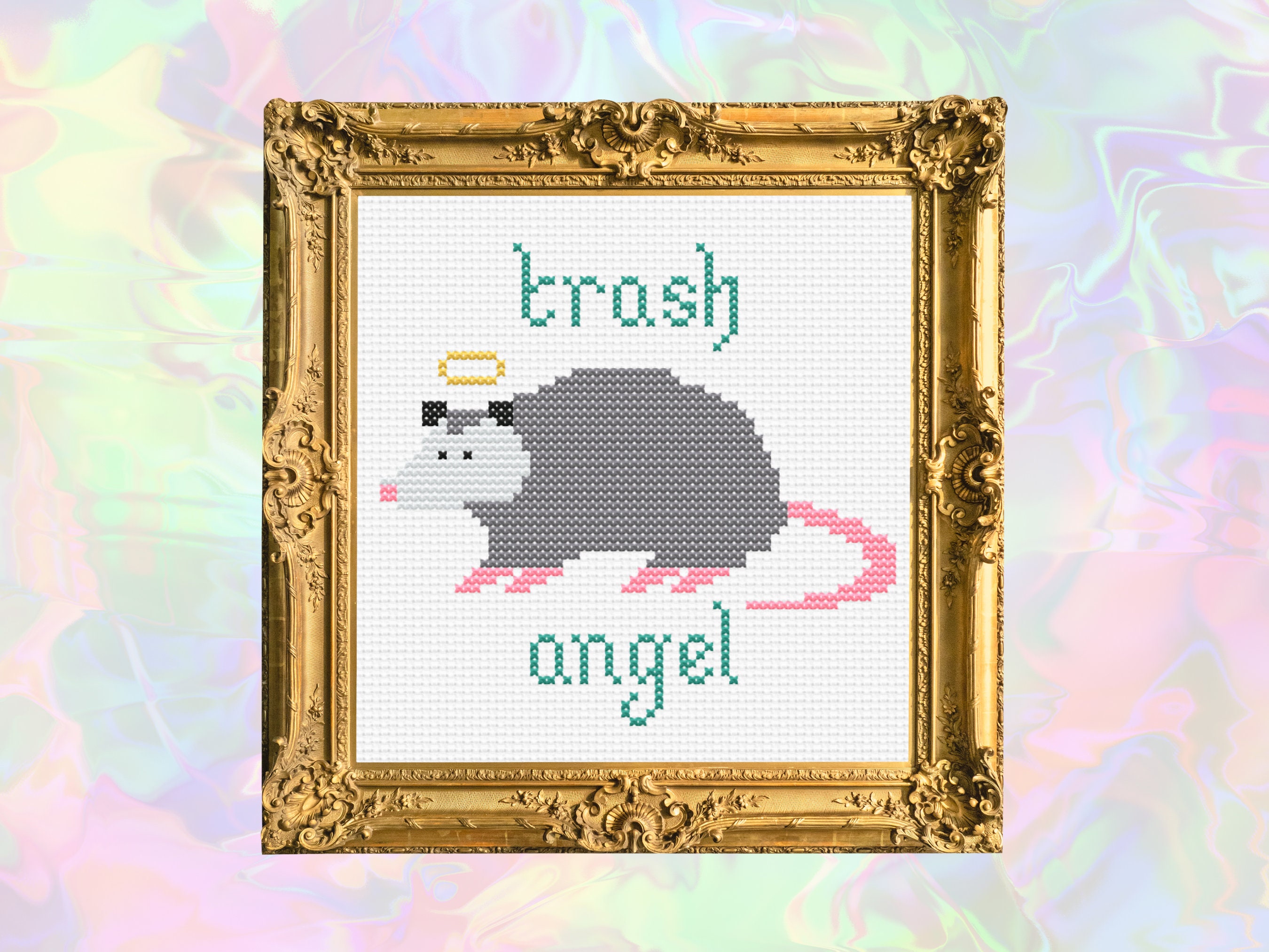 Trash Angel Cross Stitch Pattern Instant Download Cute Possum Cross ...