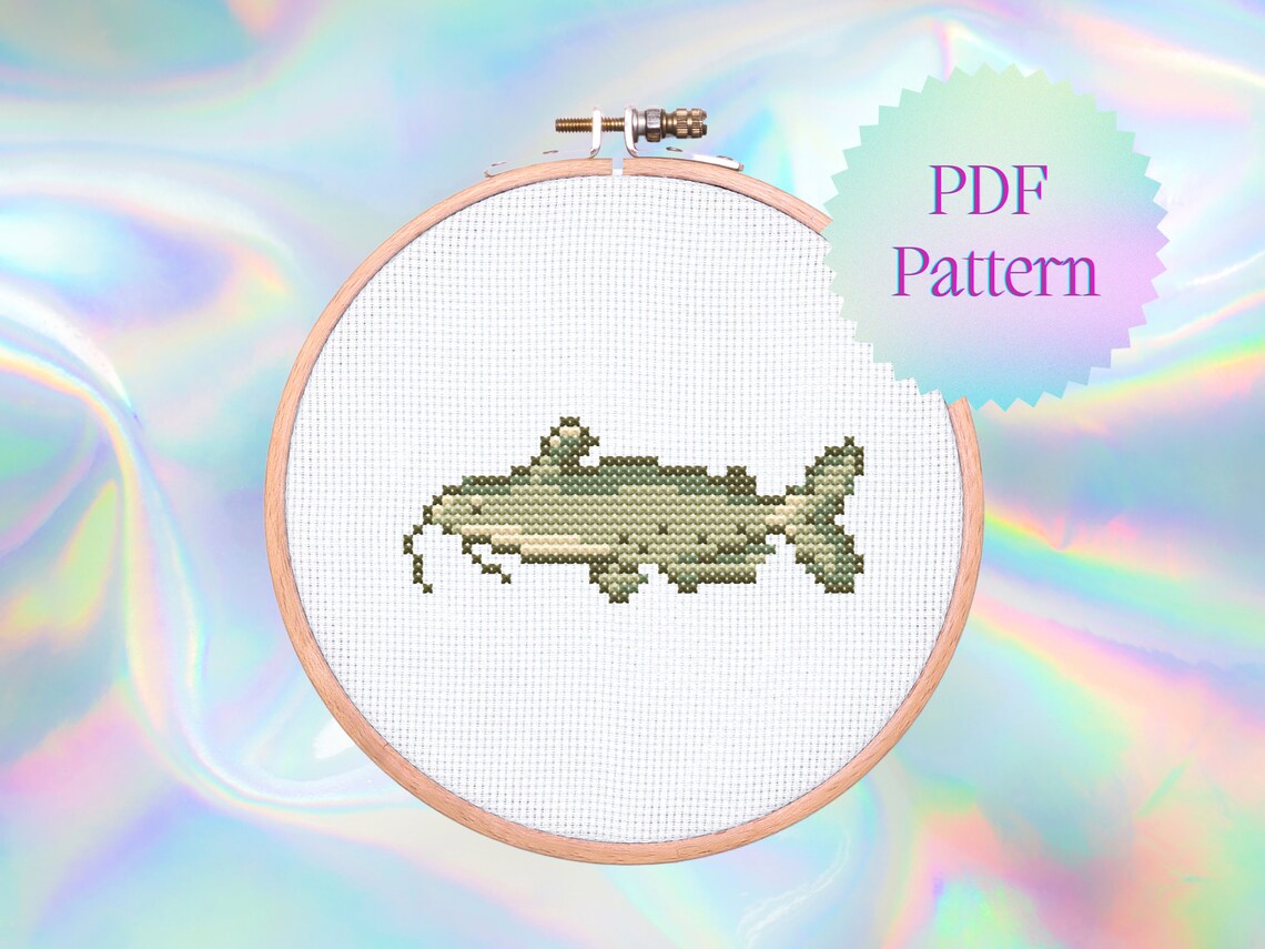 Catfish Cross Stitch Pattern | Instant Download | Animal Cross Stitch ...