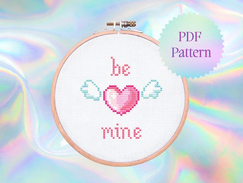 Be Mine Cross Stitch Pattern Instant Download Cute Cross Stitch ...
