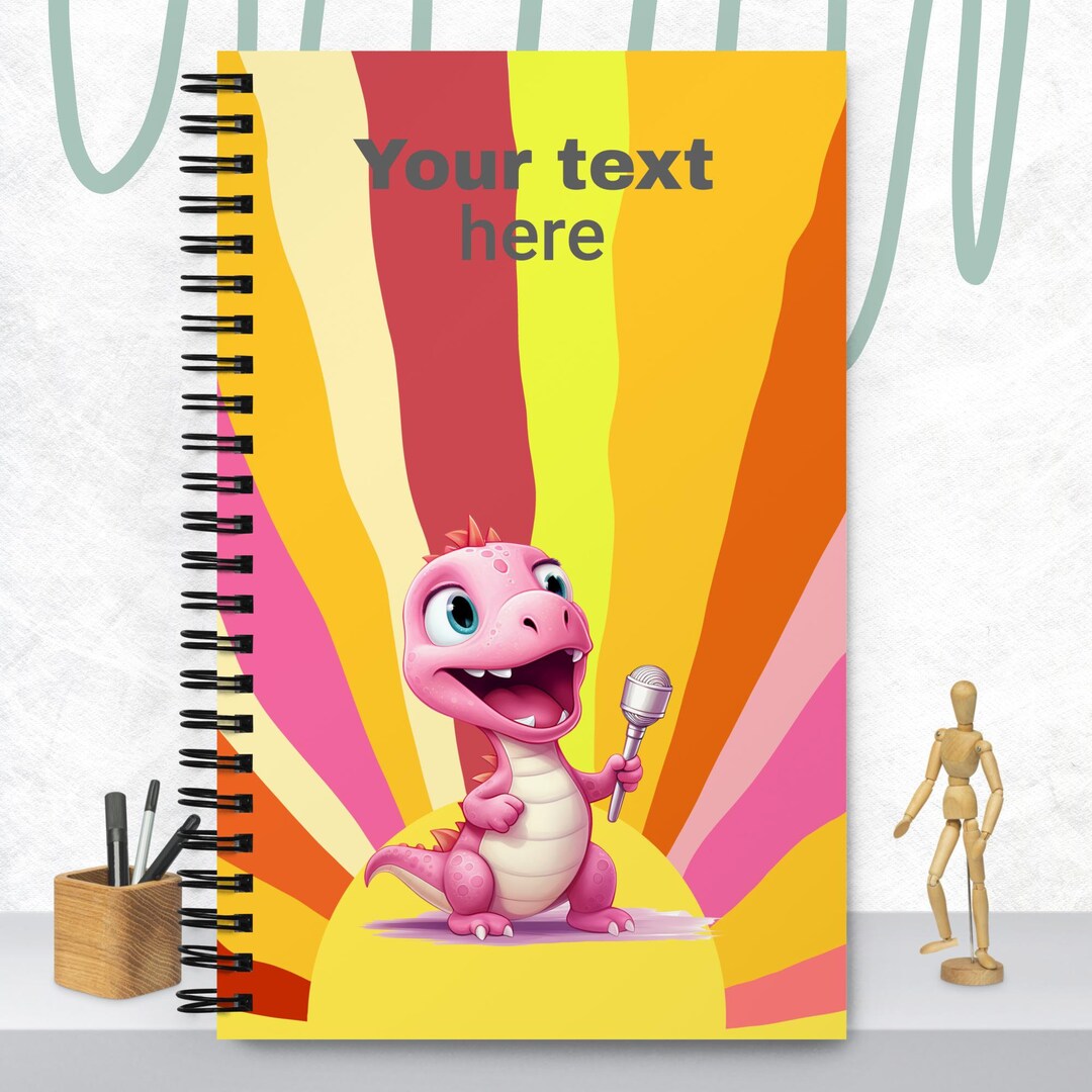 Dino singer Spiral Notepad - Etsy