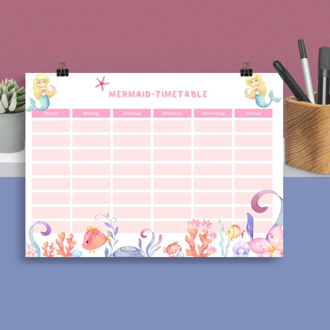 Mermaid Timetable - Etsy
