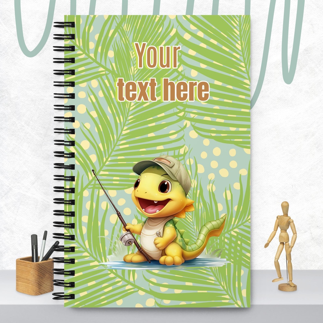 Dino angler Spiral Notepad - Etsy