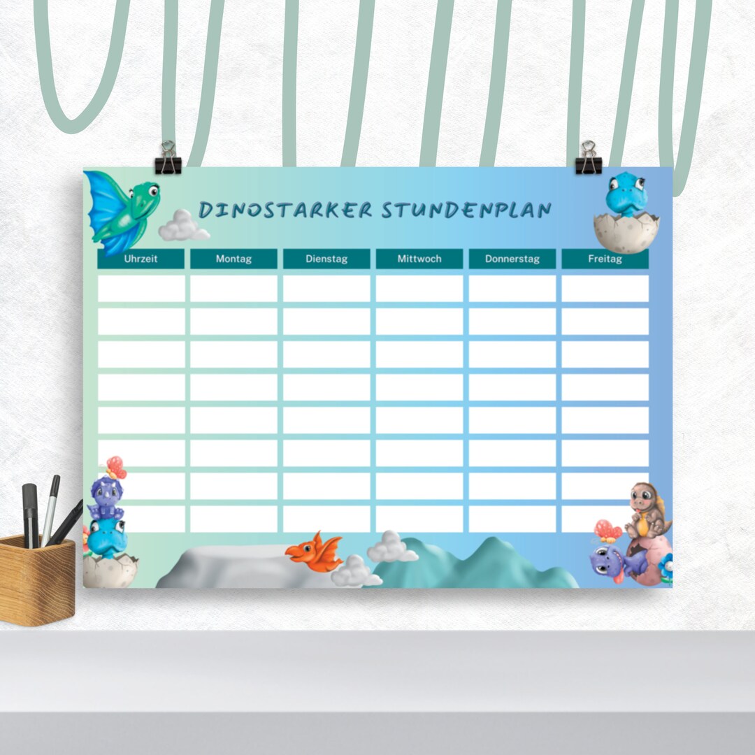 Dinostrong Timetable de, En, Fr, Es - Etsy
