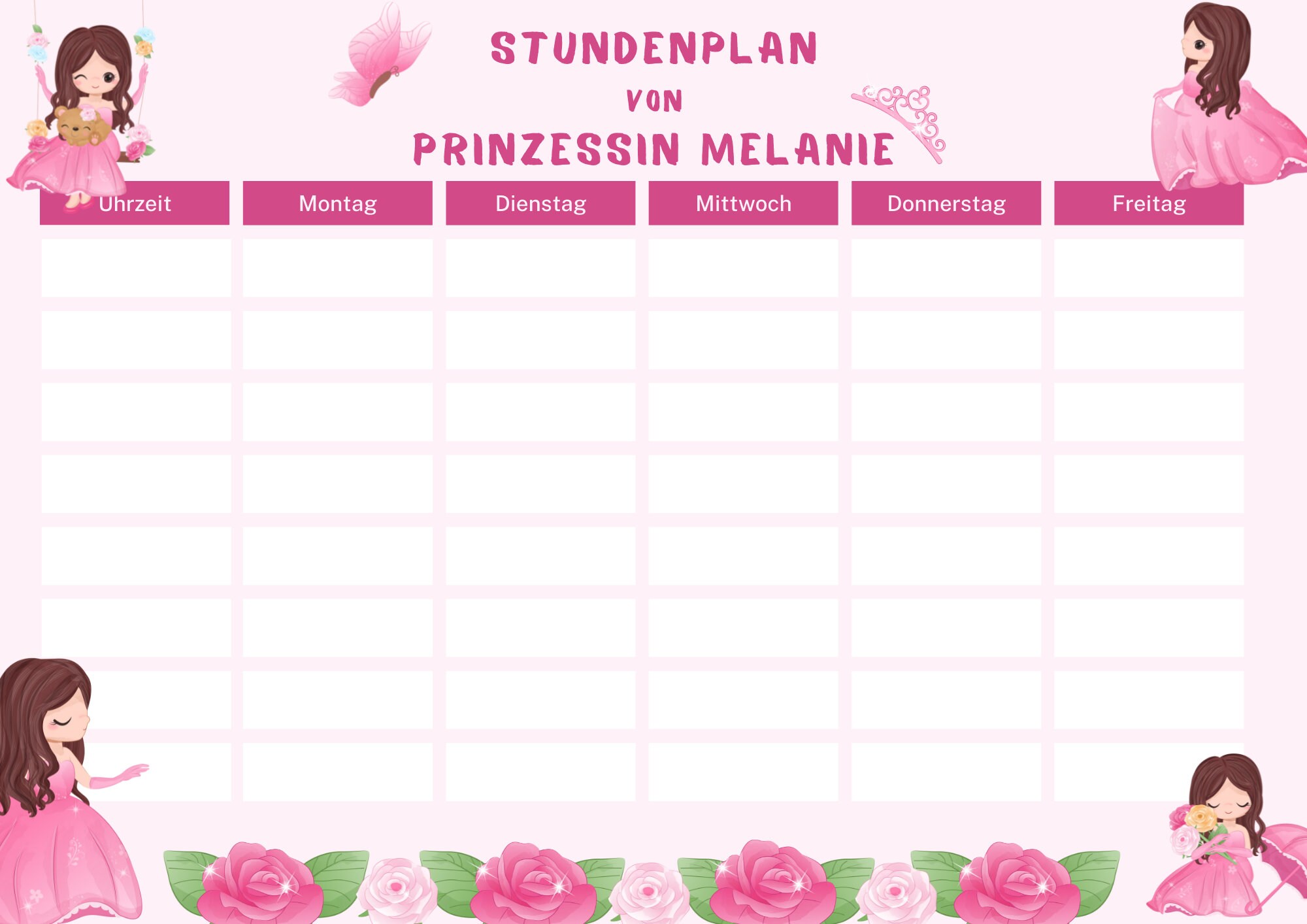 Timetable of Princess ........ - Etsy