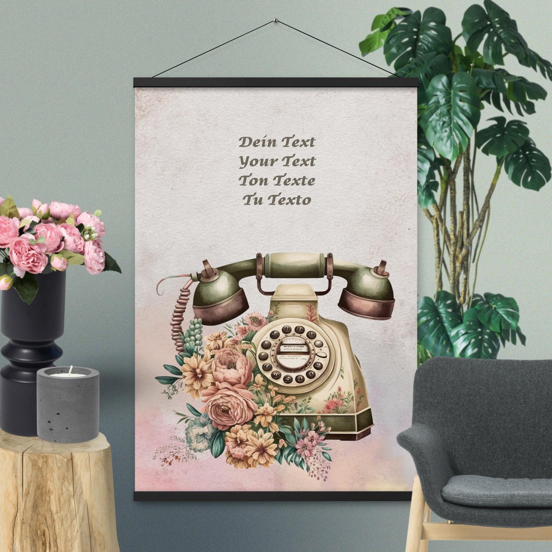 Poster With Hangers vintage Telephone, Personalized, Individual ...
