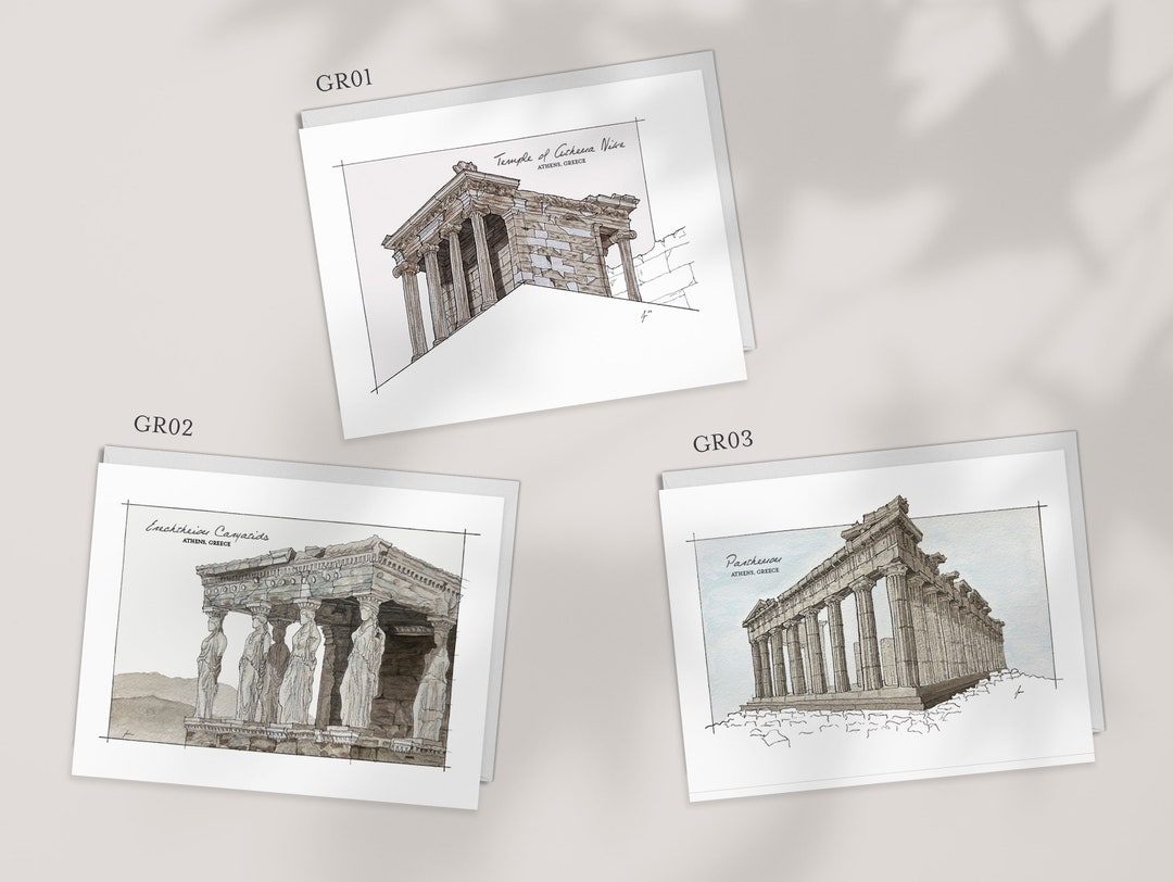 Athens, Greece Travel Art Greeting Card | Athens, Greece Greeting Card ...