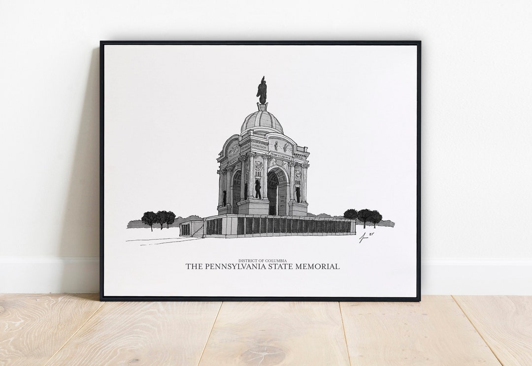 Pennsylvania State Memorial Sketch | Gettysburg, Pennsylvania | Drawing ...