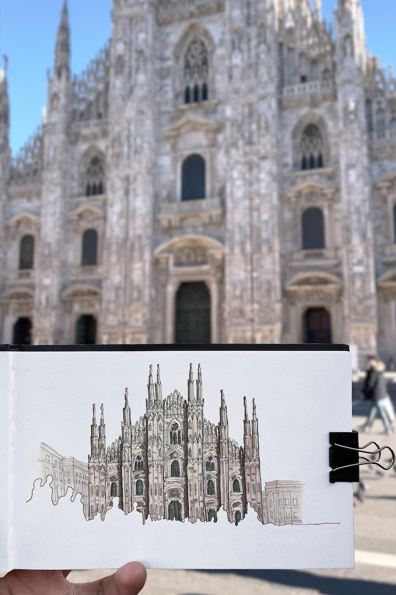 Duomo Di Milano | Milan Cathedral | Drawing | Art Print - Etsy