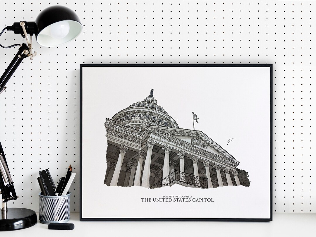 US Capitol Sketch | Washington DC Collection | Drawing | Art Print - Etsy