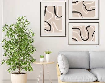 Printable Gallery Set of 3 Abstract Home Decor Art Prints - Etsy