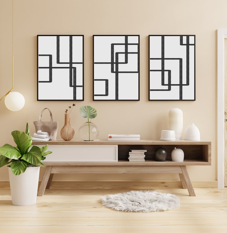 Printable Gallery Set of 3 Abstract Home Decor Art Prints - Etsy