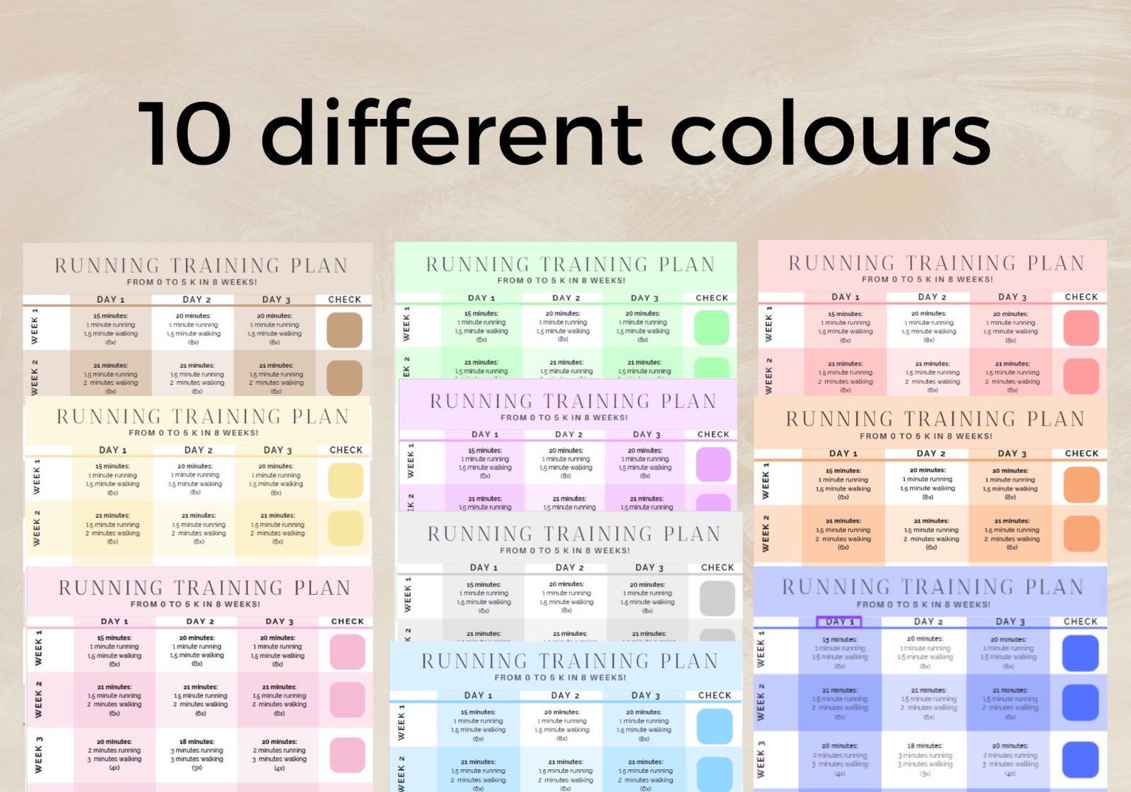 8-week Beginner Running Training Plan, 0 to 5K, Starter Runner Scheme ...