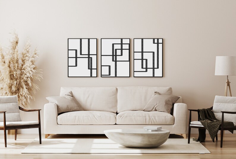 Printable Gallery Set of 3 Abstract Home Decor Art Prints - Etsy