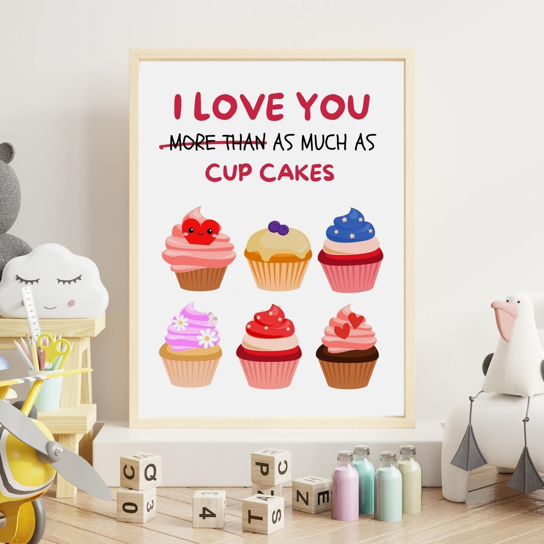 Cupcakes Wall Art, Cupcake Poster, Fun Cup Cakes Poster, Nursery Art ...
