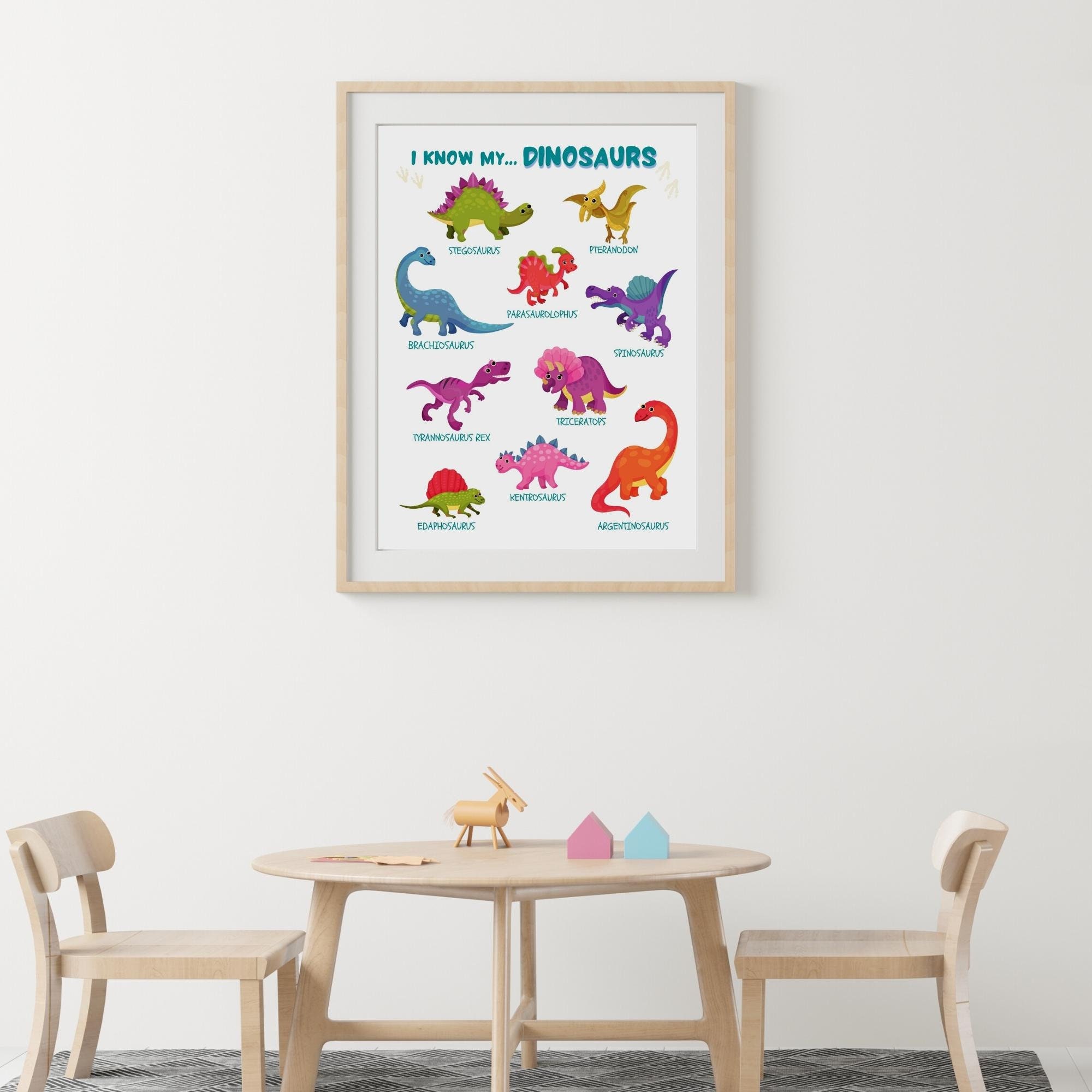 Dinosaurs Wall Art, Dinosaurs Poster, Kids Children Learning, Nursery ...