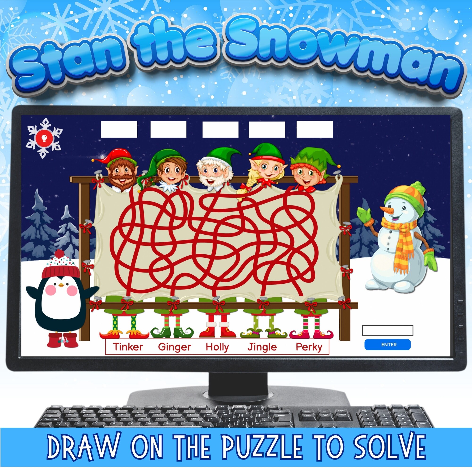 Snowman Christmas Kids Virtual Escape Room, Christmas Online Game ...