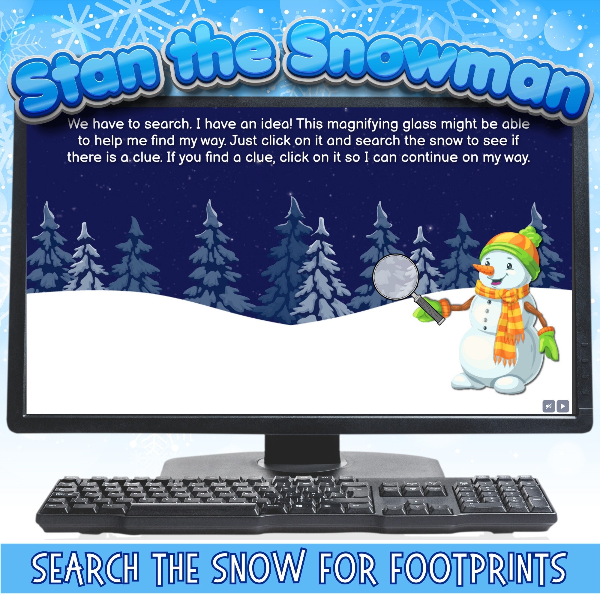 Snowman Christmas Kids Virtual Escape Room, Christmas Online Game ...