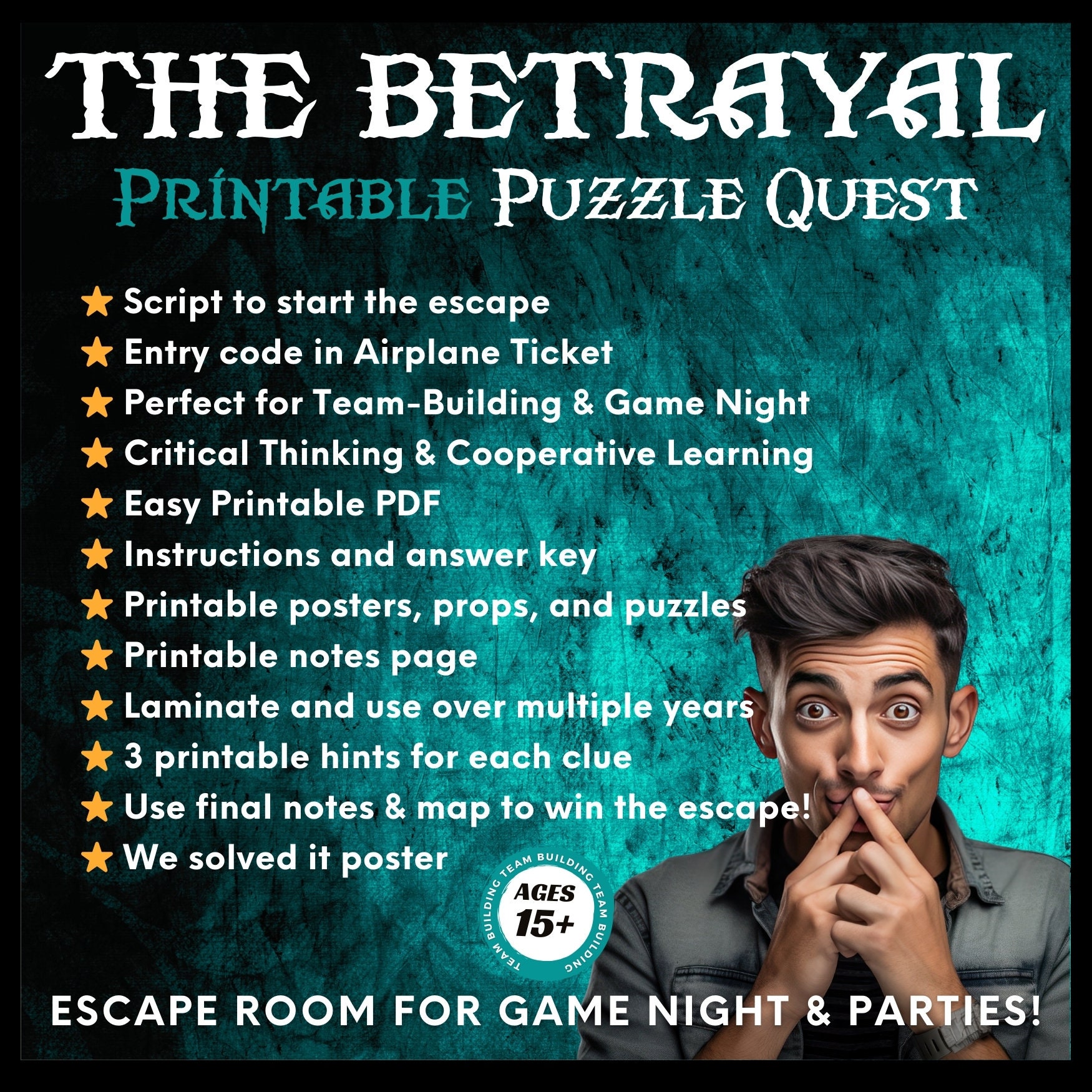 The Betrayal Escape, Team-building DIY Printable Immersive Puzzle ...