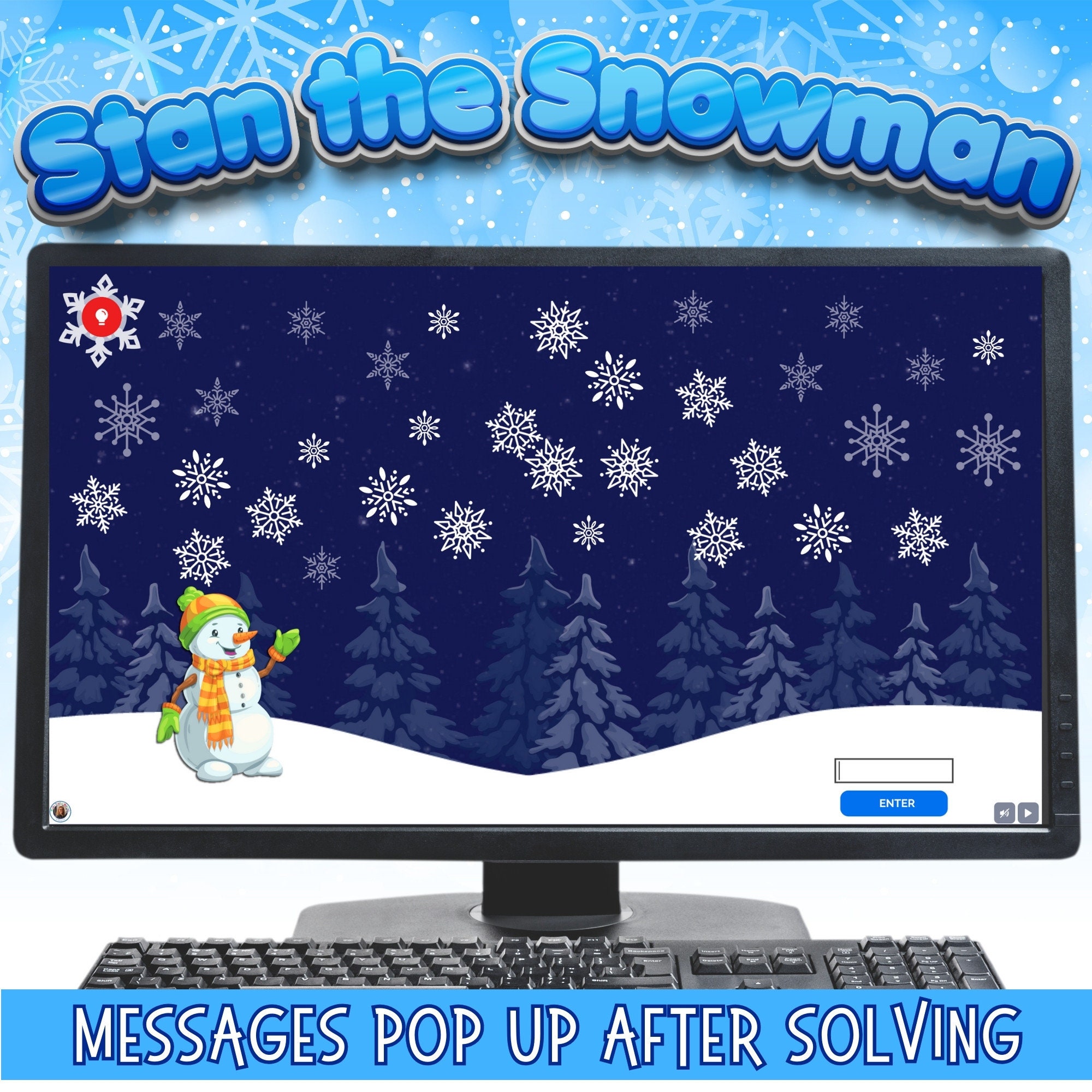 Snowman Christmas Kids Virtual Escape Room, Christmas Online Game ...